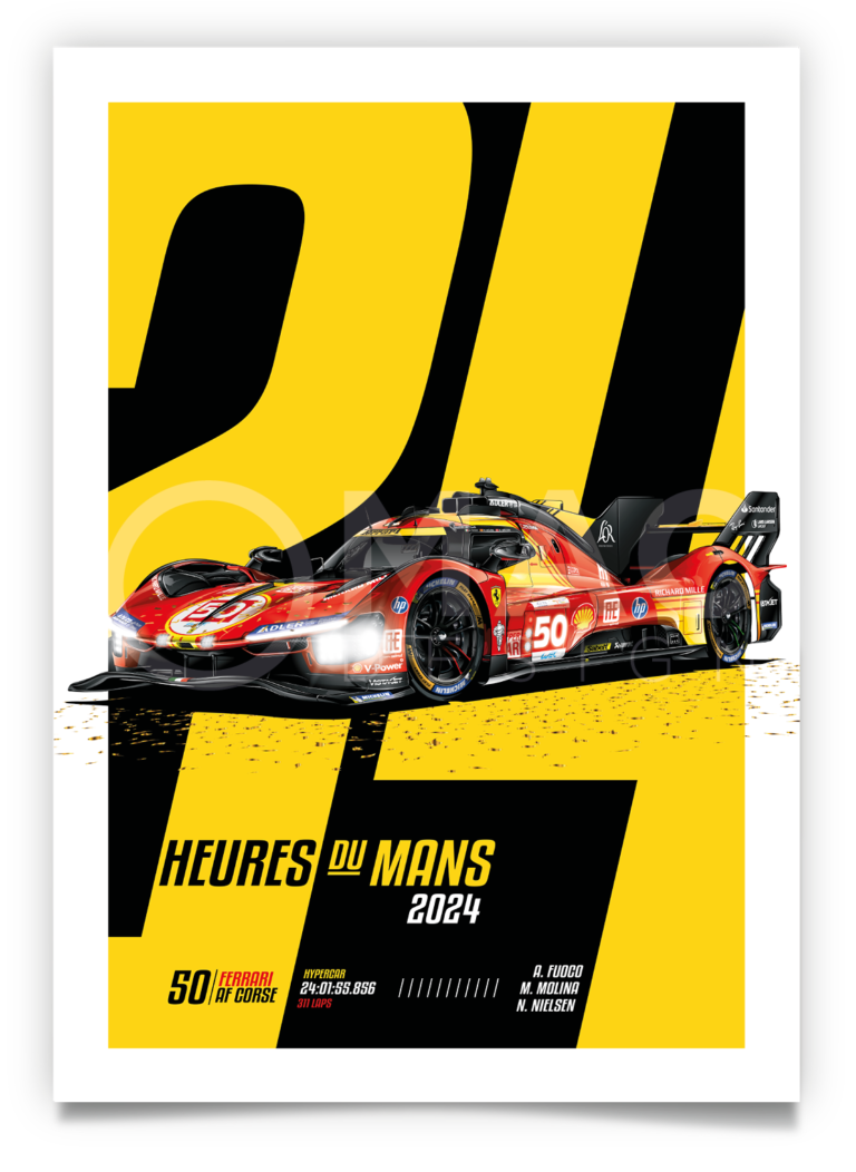 Ferrari 499P Hypercar 2024 Le Mans Poster – OMAC Design
